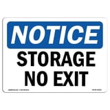 12 x 18 in. OSHA Notice Sign - Storage No Exit - Walmart.com