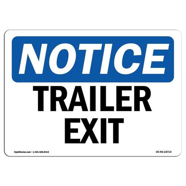 12 x 18 in. OSHA Notice Sign - Trailer Exit - Walmart.com