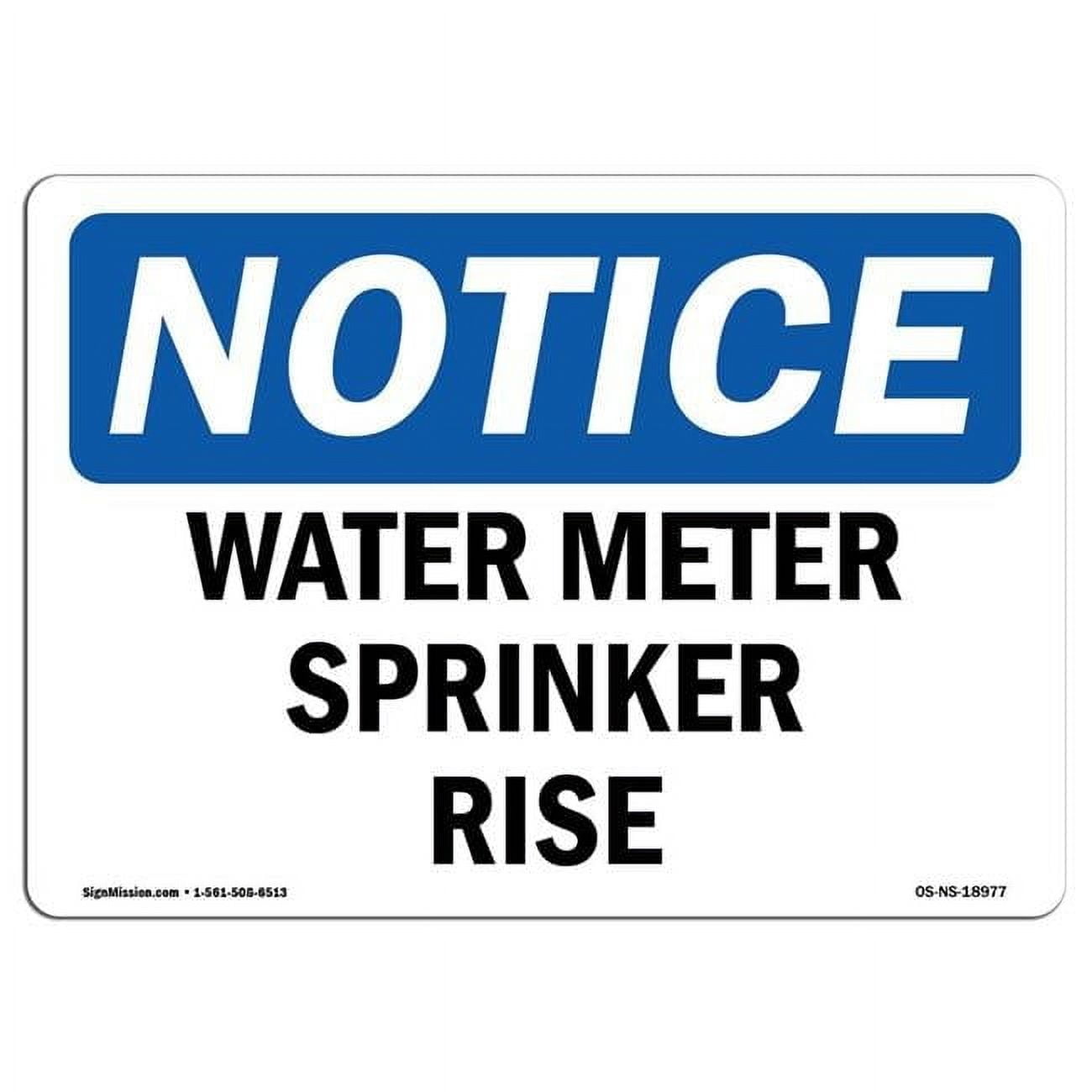 12 x 18 in. OSHA Notice Sign - Water Meter Sprinkler Riser - Walmart.com
