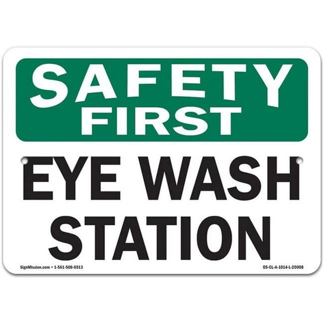 12 x 18 in. OSHA Safety First Sign - Eye Wash Station - Walmart.com