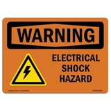 12 x 18 in. OSHA Warning Sign - Electrical Shock Hazard with Symbol ...
