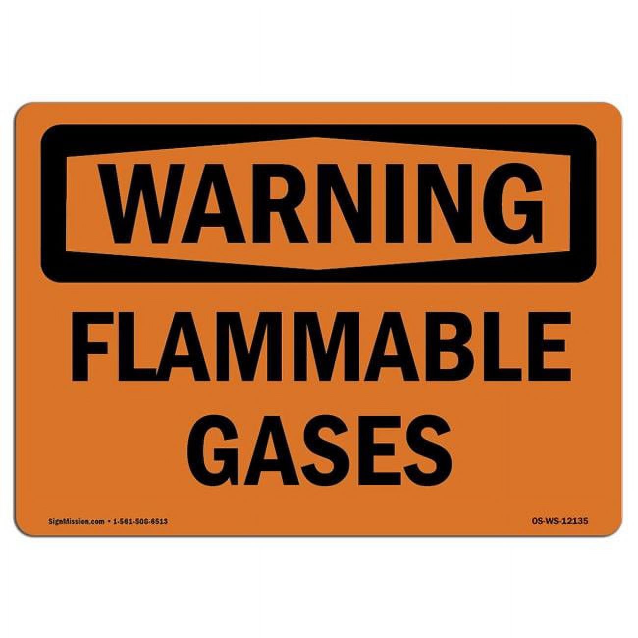 12 x 18 in. OSHA Warning Sign - Flammable Gases - Walmart.com