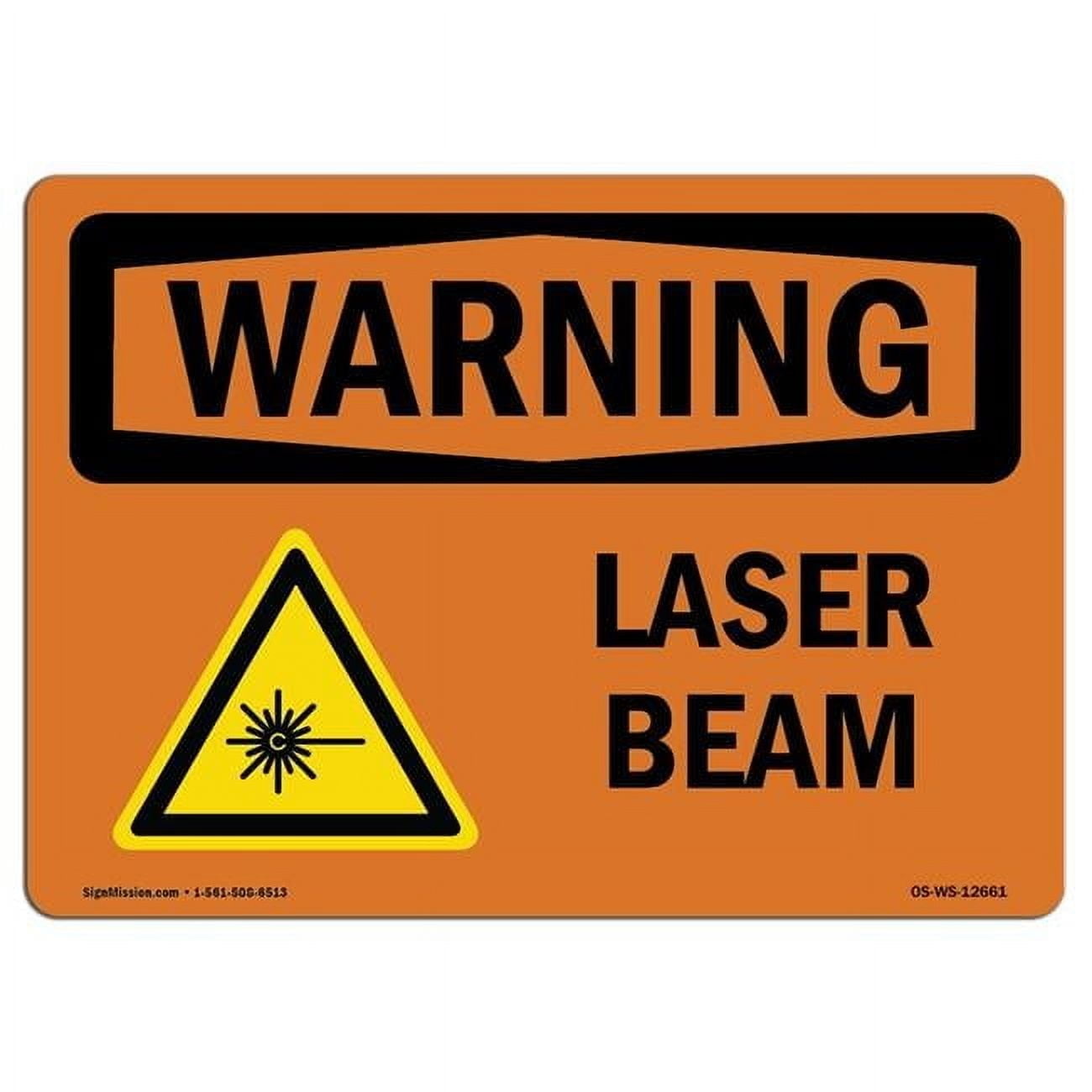 12 x 18 in. OSHA Warning Sign - Laser Beam - Walmart.com