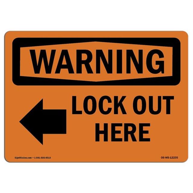 12 x 18 in. OSHA Warning Sign - Lock Out Here with Symbol - Walmart.com