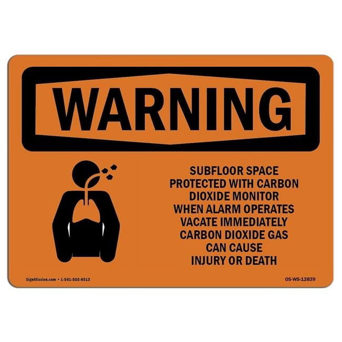 12 x 18 in. OSHA Warning Sign - Subfloor Space Protected with Symbol ...