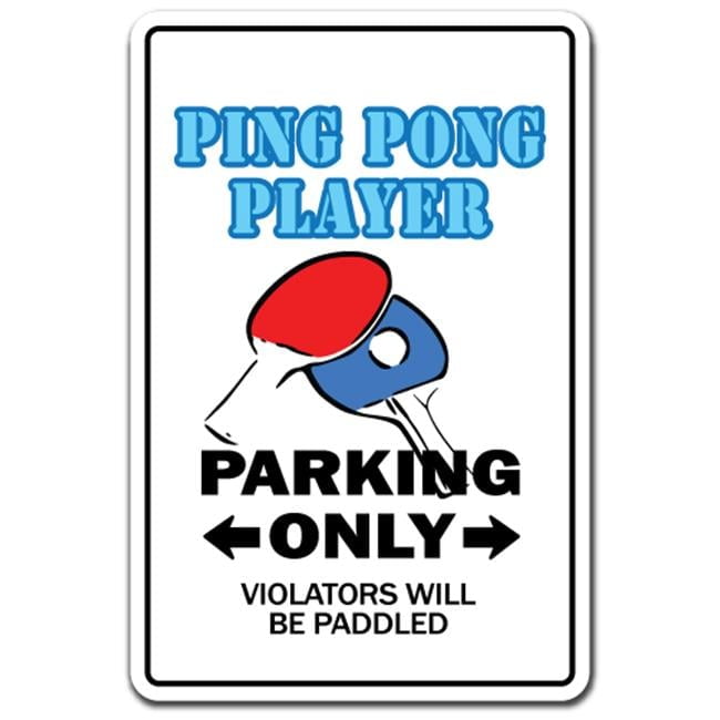 12 x 18 in. Ping Pong Player Aluminum Sign - Table Tennis Ball Paddle ...
