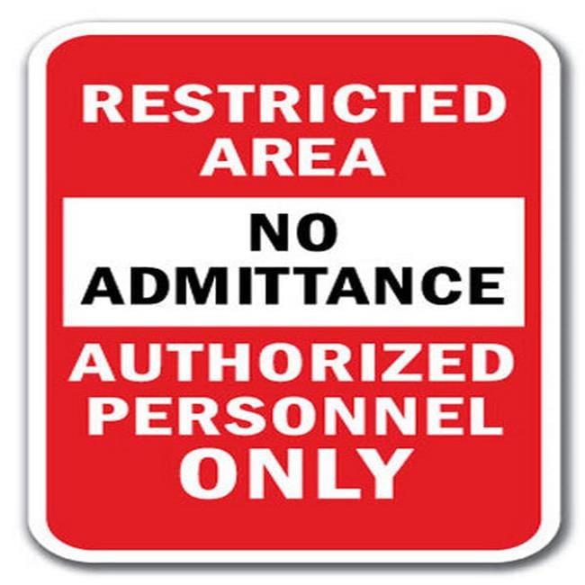 12 x 18 in. Restricted Area Authorized Personnel Only Heavy Gauge ...