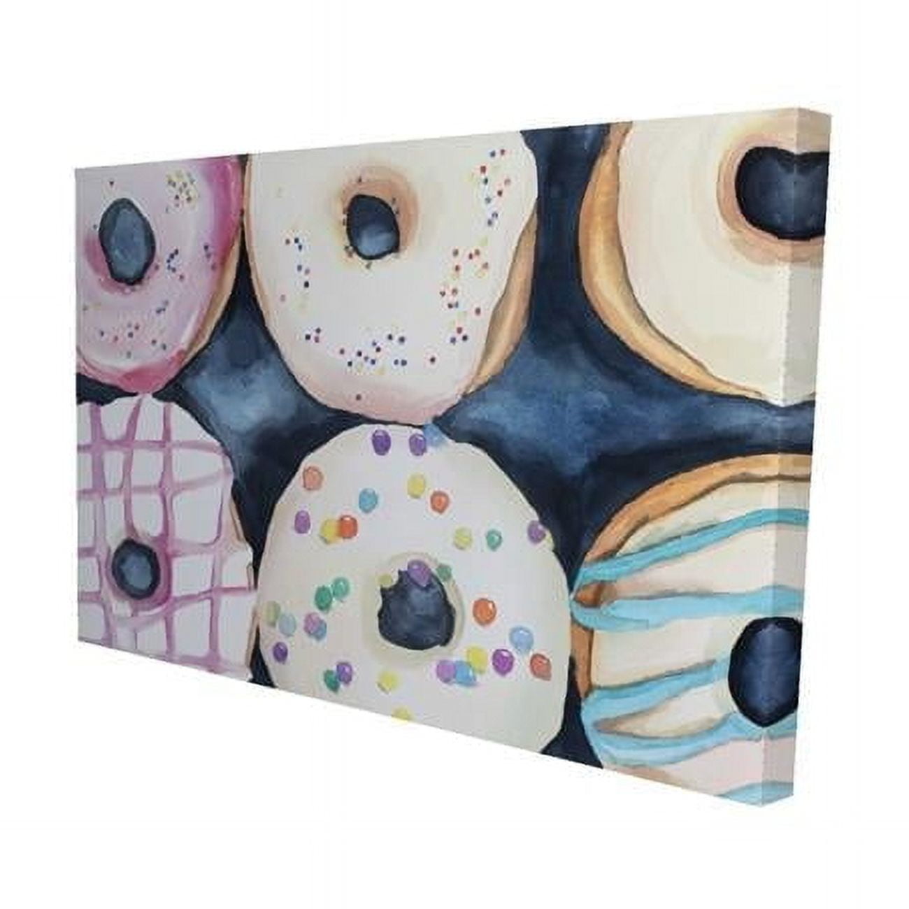 12 x 18 in. Watercolor Delicious Looking Doughtnuts-Print on Canvas ...