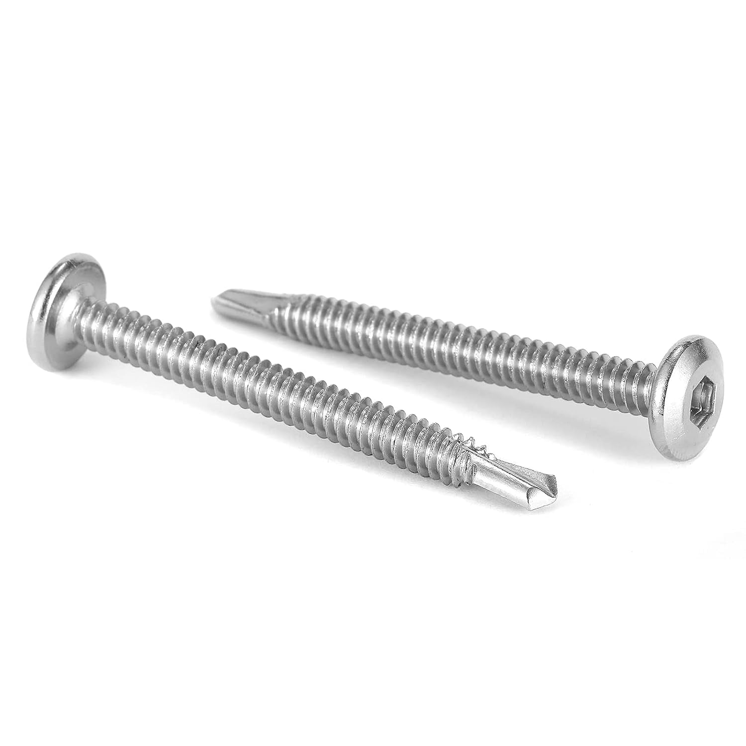 #12 x 2" Sheet Metal Screws 100Pcs 410 Stainless Steel Flat Head Socket ...