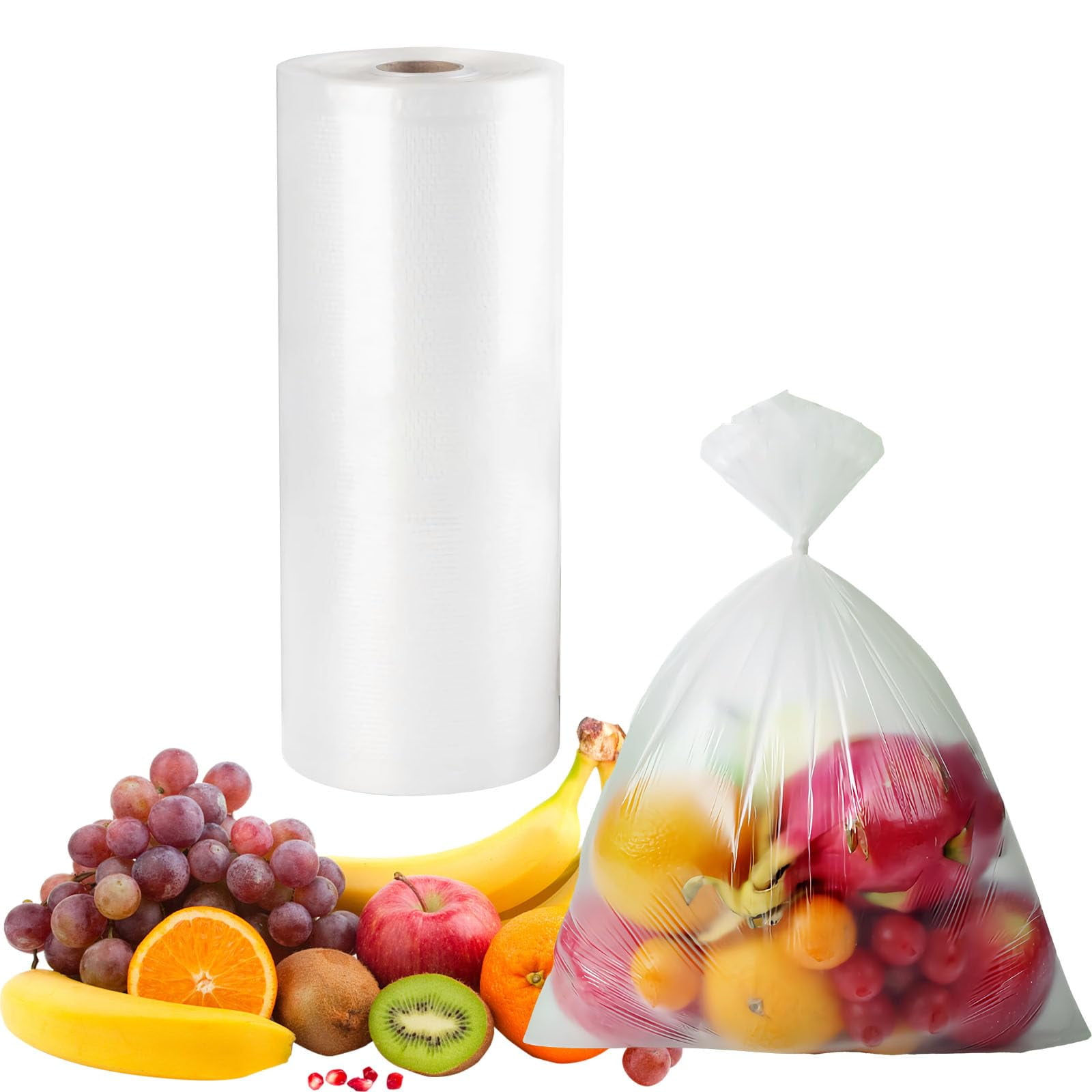 12" x 20" Clear AIF9 Plastic Produce Bag on a Roll, Food Storage Bags ...