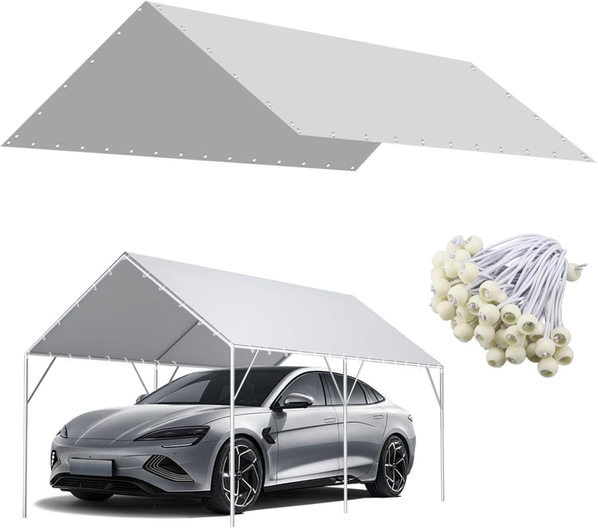 12 x 20 Ft Carport Replacement Canopy Cover Garage Top Tent Shelter ...