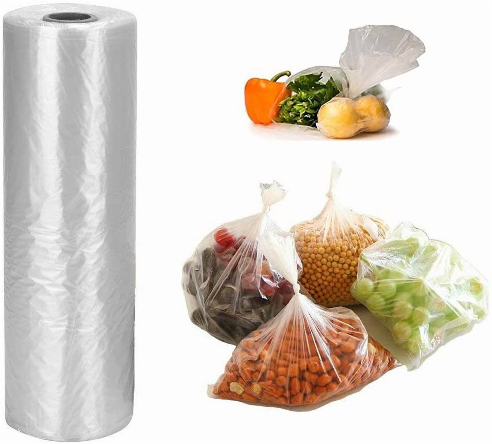 12 x 20 Inches Plastic Produce Bags, 350 Bags per Roll, Clear Reusable ...