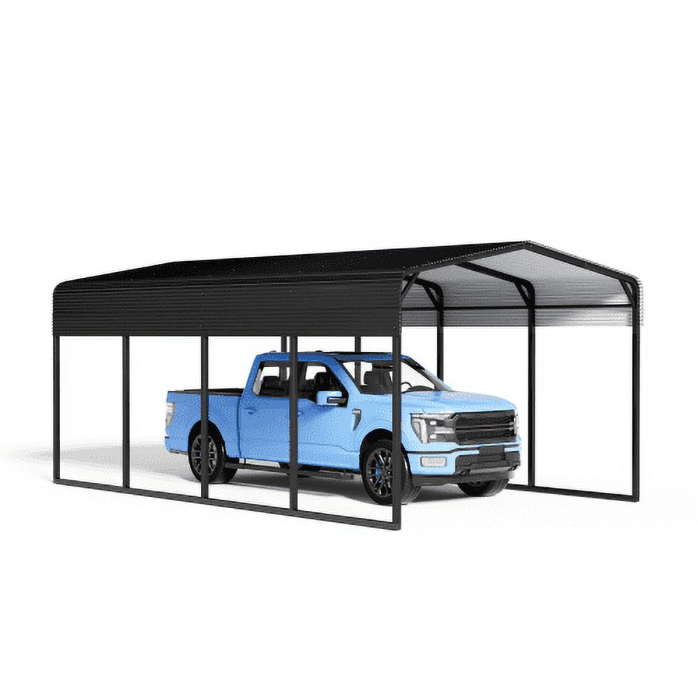 12 x 20 ft Metal Carport with Galvanized Steel Roof, Heavy Duty Metal ...