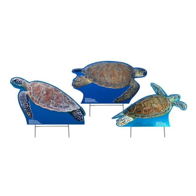 12 x 20 in. Life-Size Sea Turtles Outdoor Yard Signs - Pack of 3 ...