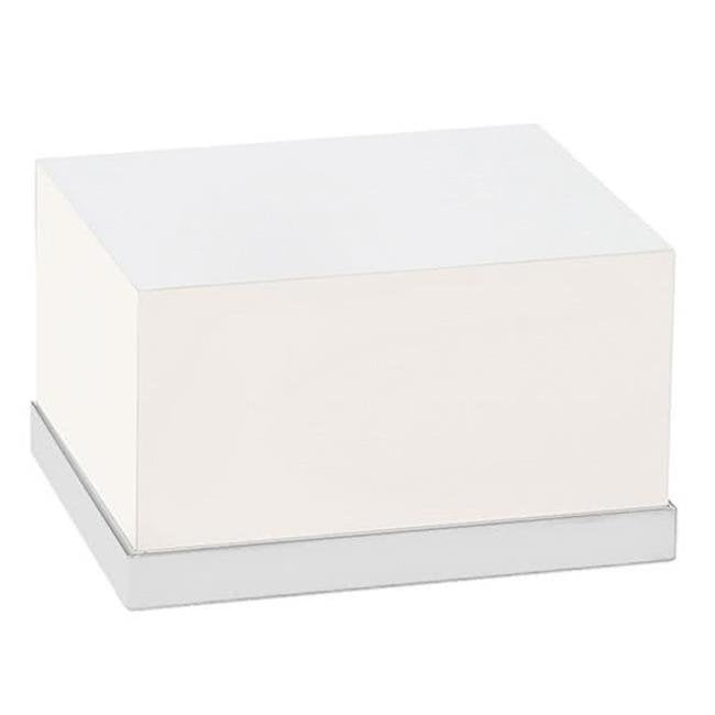 12 x 20 in. Luxe White Rectangular Riser with Stainless Steel Base ...