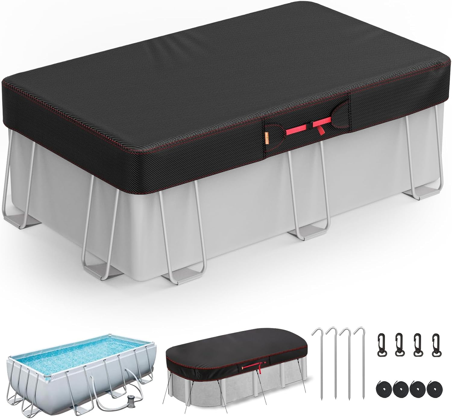 12 x 24 Ft Rectangular Pool Cover for Above Ground Pools, Solar Cover ...