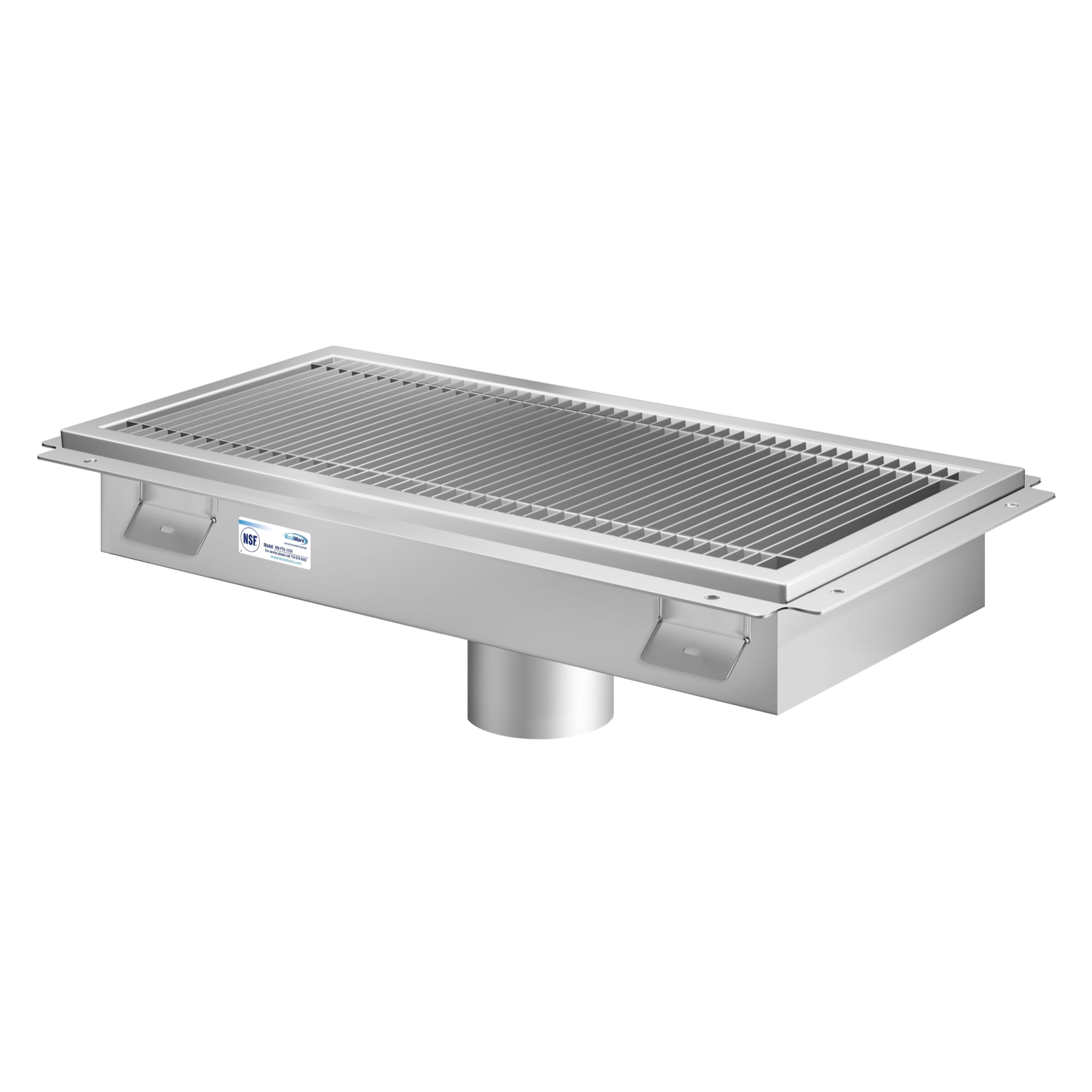 12" x 24" Stainless Steel Floor Trough Drain, 14-Gauge with Subway ...