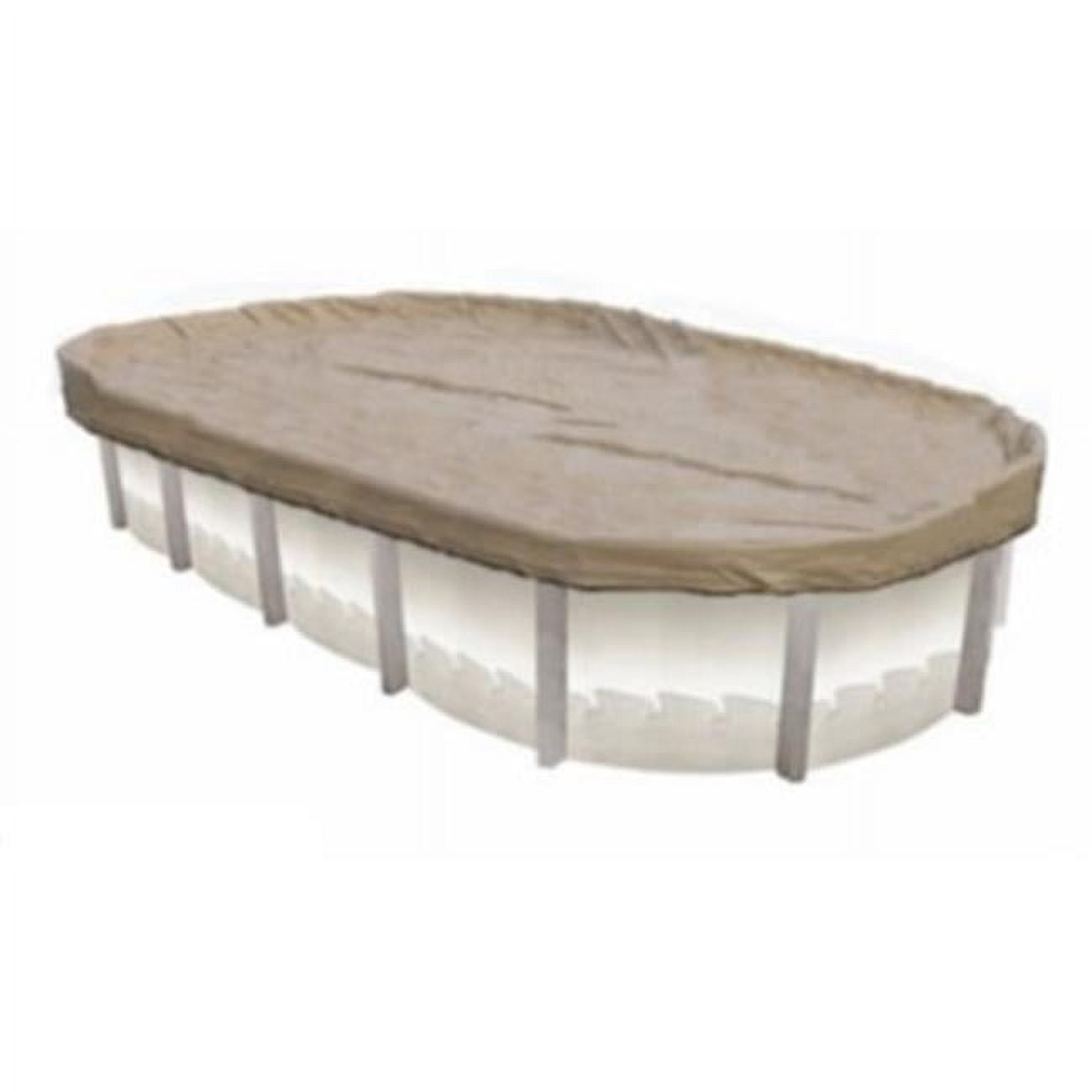 12 x 24 ft. Black & Tan Oval Above Ground Winter Pool Cover - 20 Year ...