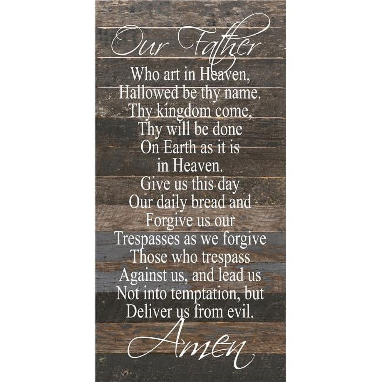 12 x 24 in. Our Father Who Art in Heaven Reclaimed Wood Wall Decor Sign ...