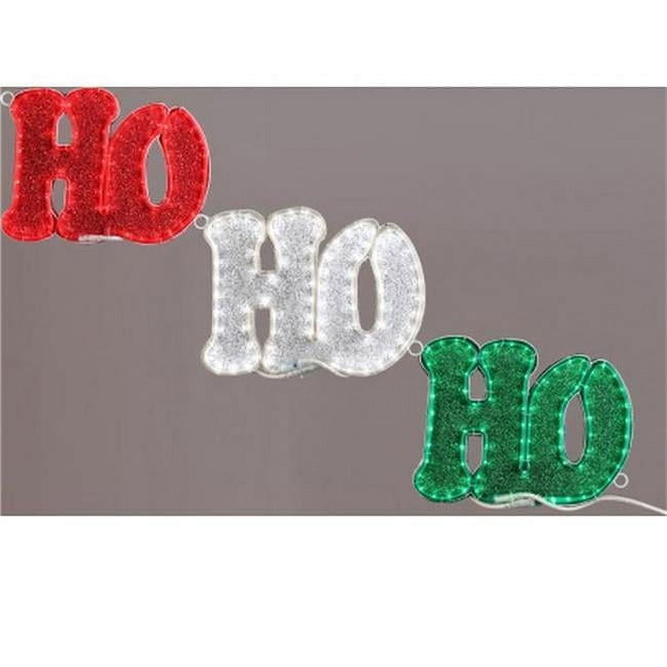 12 x 27 in. Ho Ho Ho LED Tape Light Holiday Greeting Sign - Red & Green ...