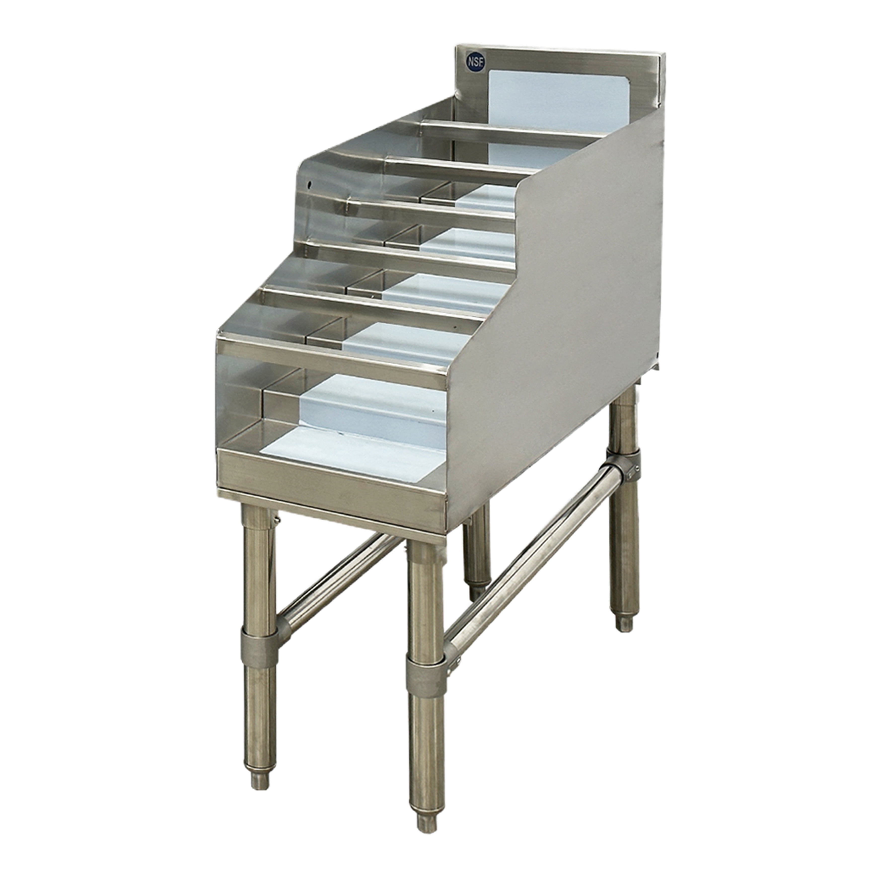 12'' x 29'' Liquor Bottle Display Shelf Six-Tier Stainless Steel Liquor ...