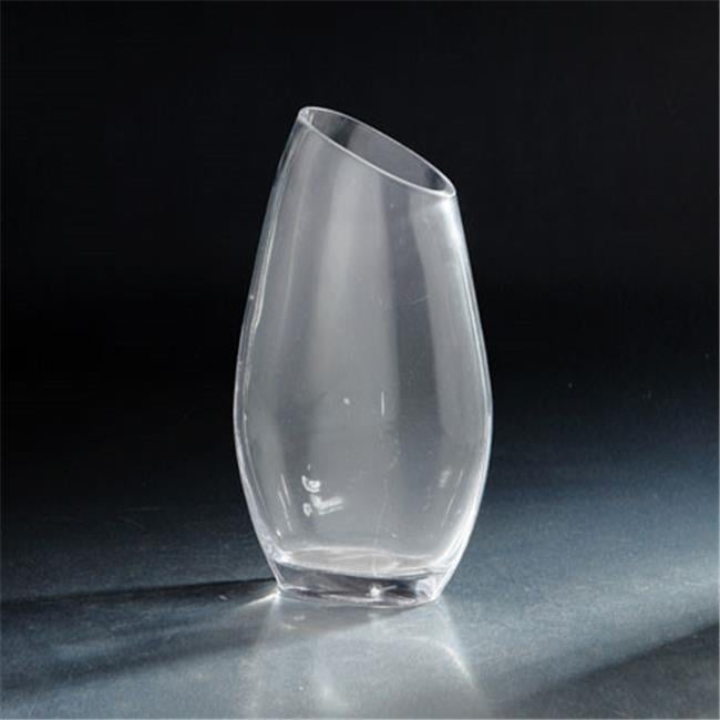 12 x 3.5 x 7 in. Angled Rim Vase, Clear - Walmart.com