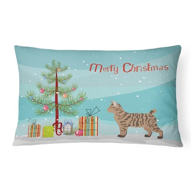 12 x 3 x 16 in. Pixie Bob No.2 Cat Merry Christmas Canvas Fabric ...