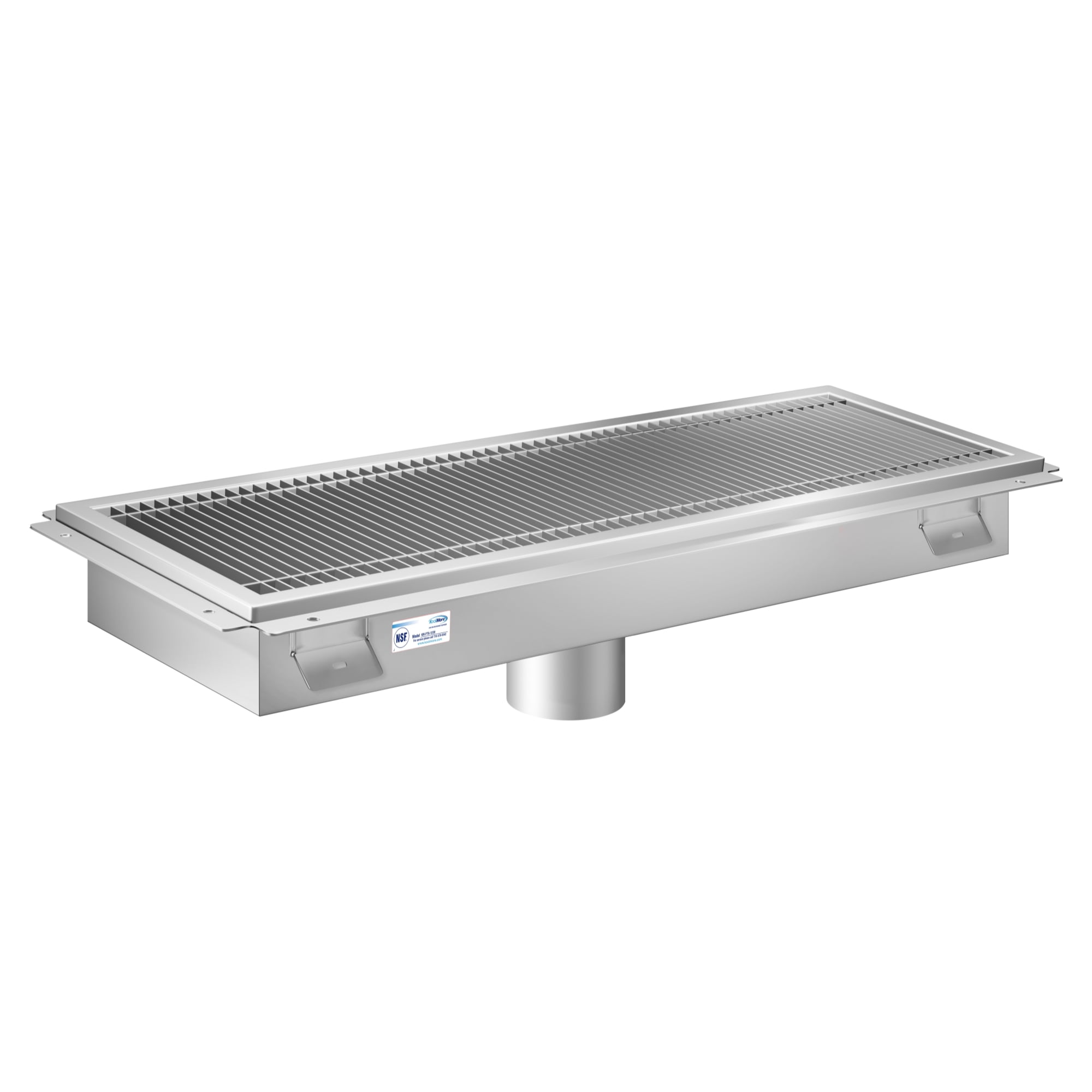 12" x 30" Stainless Steel Floor Trough Drain, 14-Gauge with Subway ...
