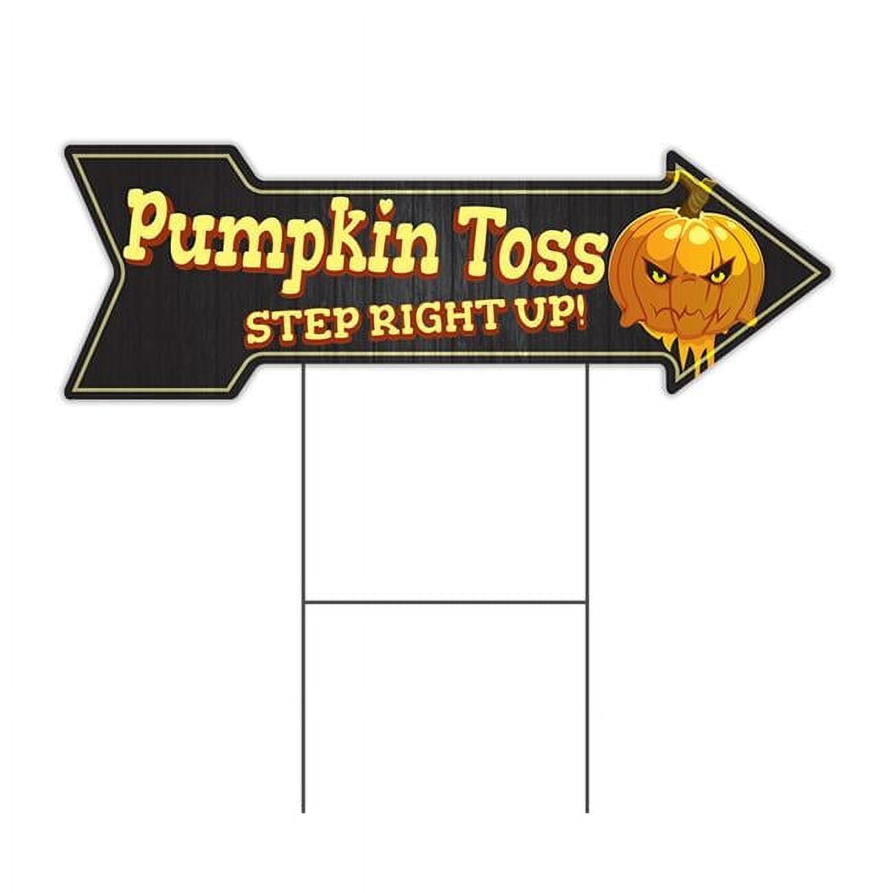 12 x 36 in. Corrugated Plastic Double Sided Arrow Sign - Pumpkin Toss ...