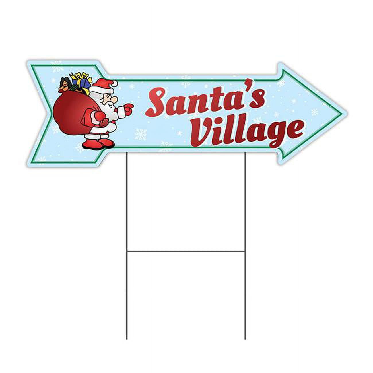 12 x 36 in. Corrugated Plastic Double Sided Arrow Sign - Santas Village ...