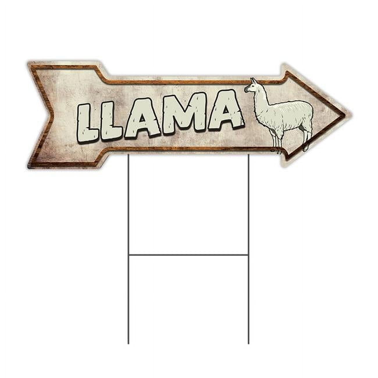 12 x 36 in. Corrugated Plastic Single Sided Arrow Sign - Llamas ...