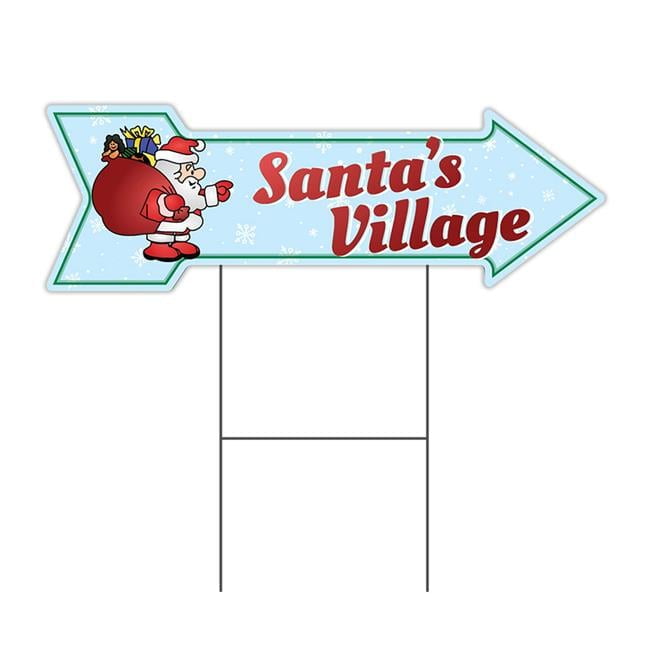 12 x 36 in. Corrugated Plastic Single Sided Arrow Sign - Santas Village ...