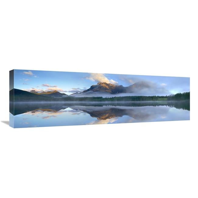 12 x 36 in. Panoramic View of Mt Kidd As Seen From Wedge Pond, Alberta ...