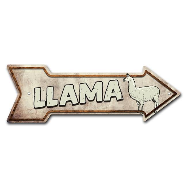 12 x 36 in. Wide Llamas Arrow Sign - Walmart.com