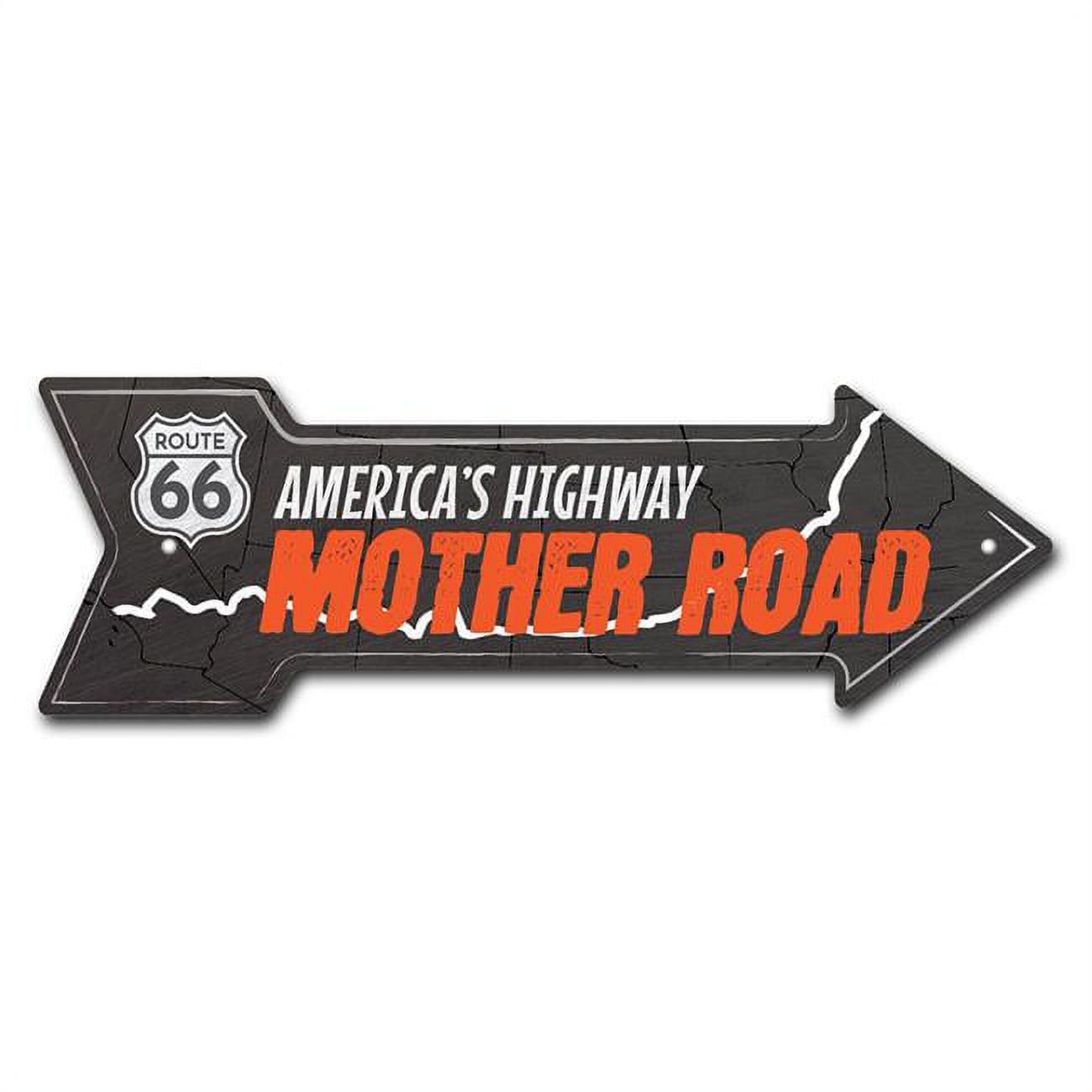 12 x 36 in. Wide Mother Road 66 2 Arrow Sign - Walmart.com