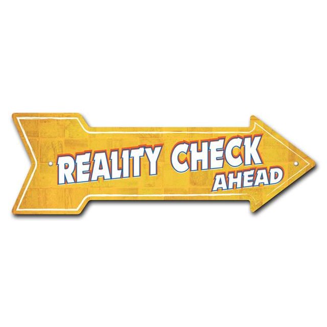 12 x 36 in. Wide Reality Check Arrow Sign - Walmart.com