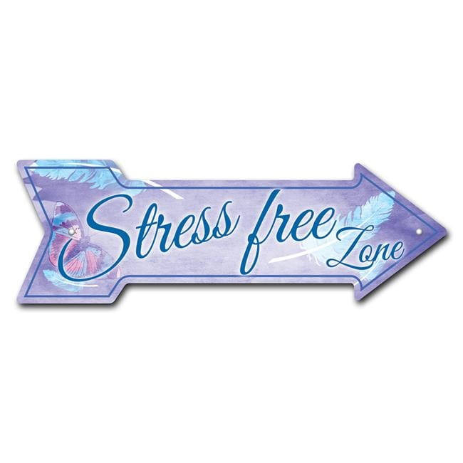 12 x 36 in. Wide Stress Free Zone Arrow Sign - Walmart.com