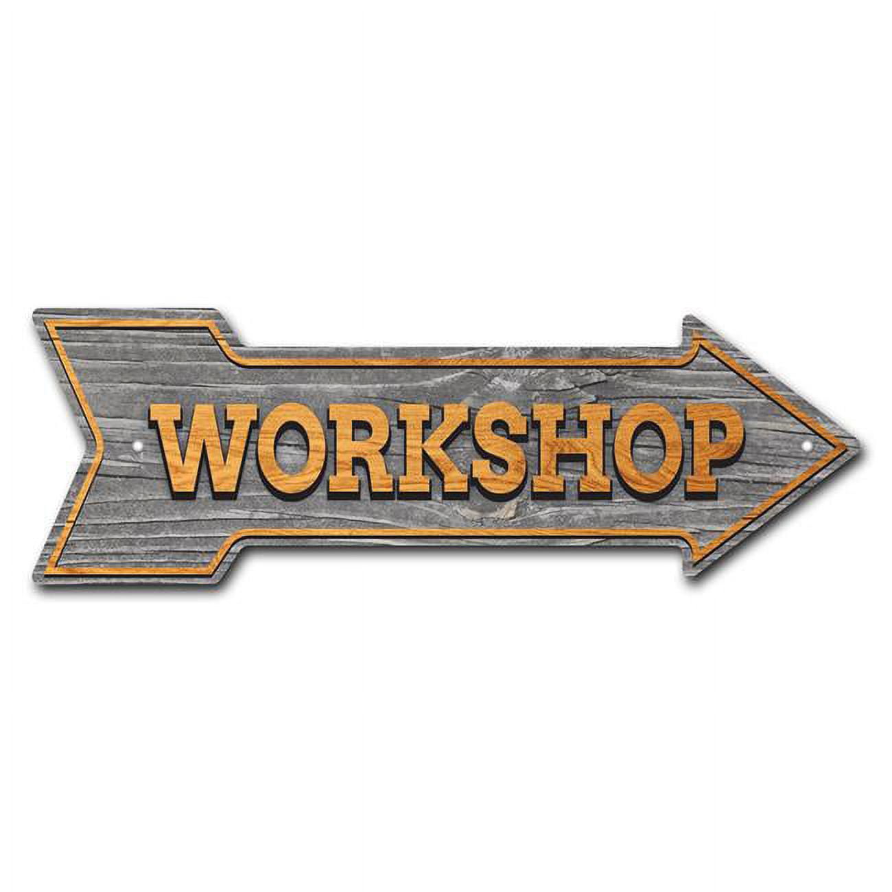 12 x 36 in. Wide Workshop Arrow Sign - Walmart.com