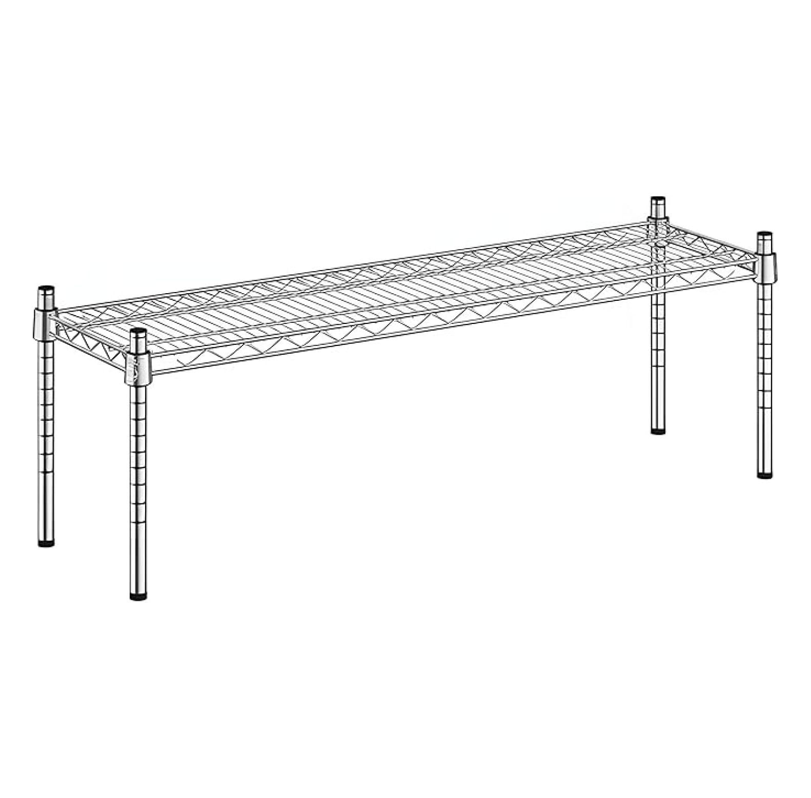 12" x 42" x 14" Wire Storage Shelf, Dunnage Rack, 1 Tier Small Shelf ...