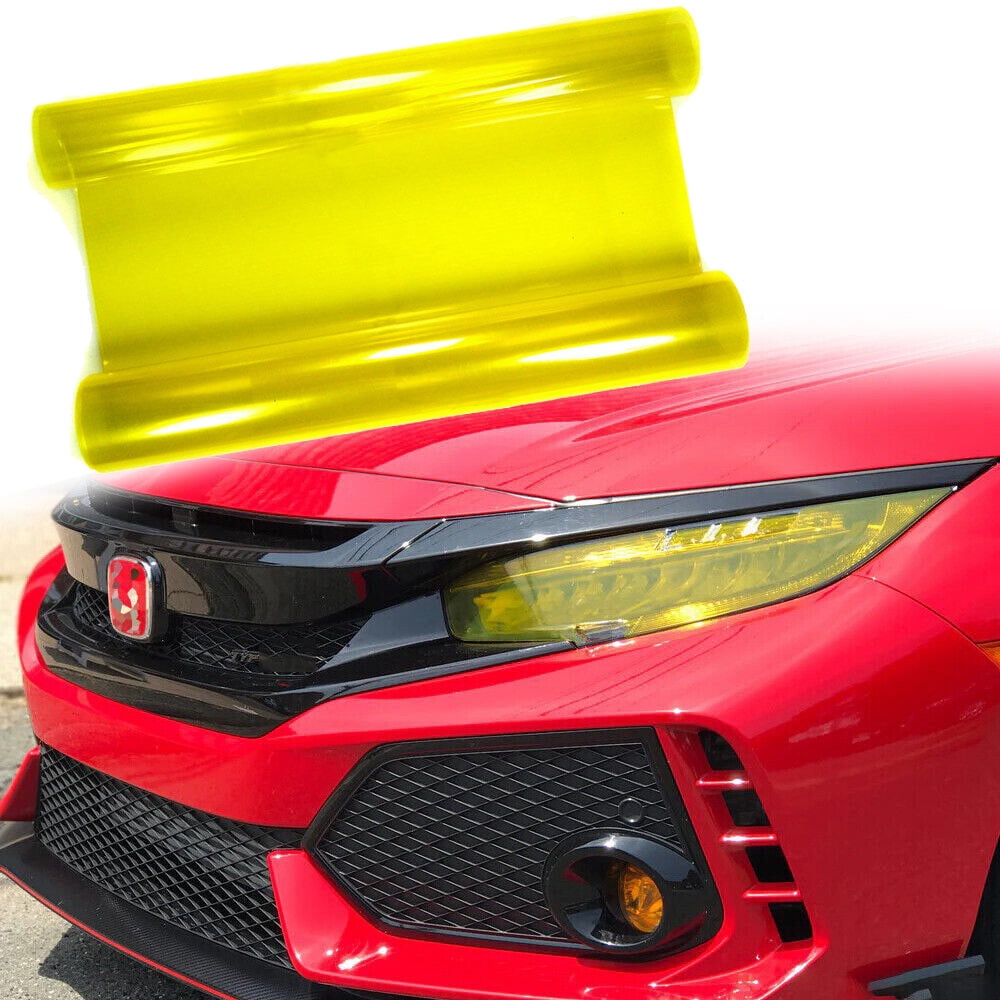 12" x 48" Glossy Yellow Tint Film Trim Wrap Sheet For Headlight Tail ...