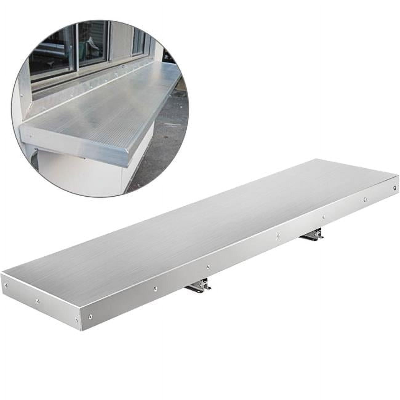 12 x 48 in. Stainless Steel Drop Down Folding Serving Food Shelf Stand ...