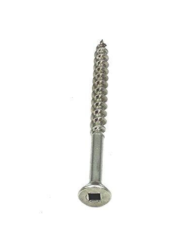 #12 x 5" Deck Screw Square Drive Flat Head w/Nibs 316 Stainless Steel ...