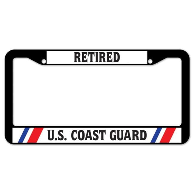 12 x 6 in. Retired U.S. Coast Guard Plastic License Plate Frame & Tag ...