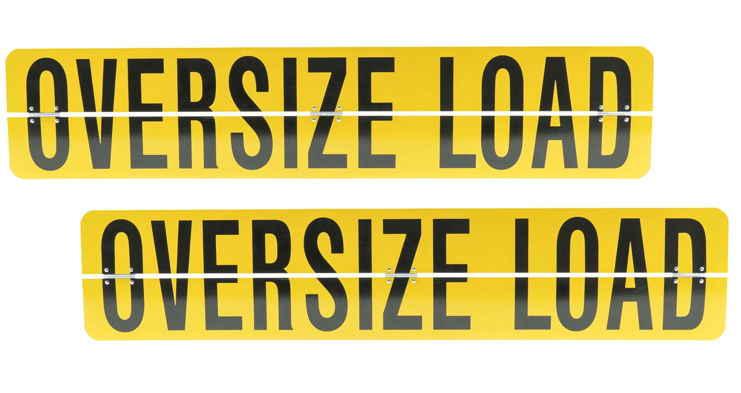 (2 Pack) 12" x 60" Hinged Aluminum Oversize Load Sign for Trucks ...