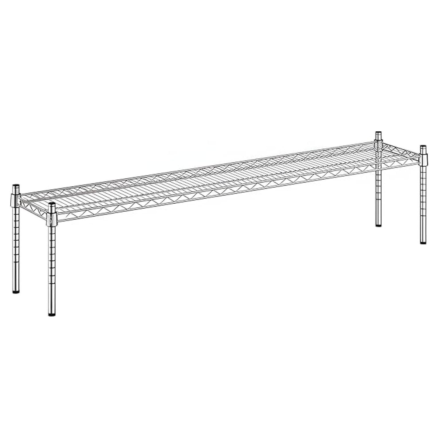 12" x 60" x 14" Wire Storage Shelf, Dunnage Rack, 1 Tier Small Shelf ...