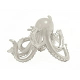 12" x 7" Silver Polystone Octopus Sculpture with Long Tentacles and ...