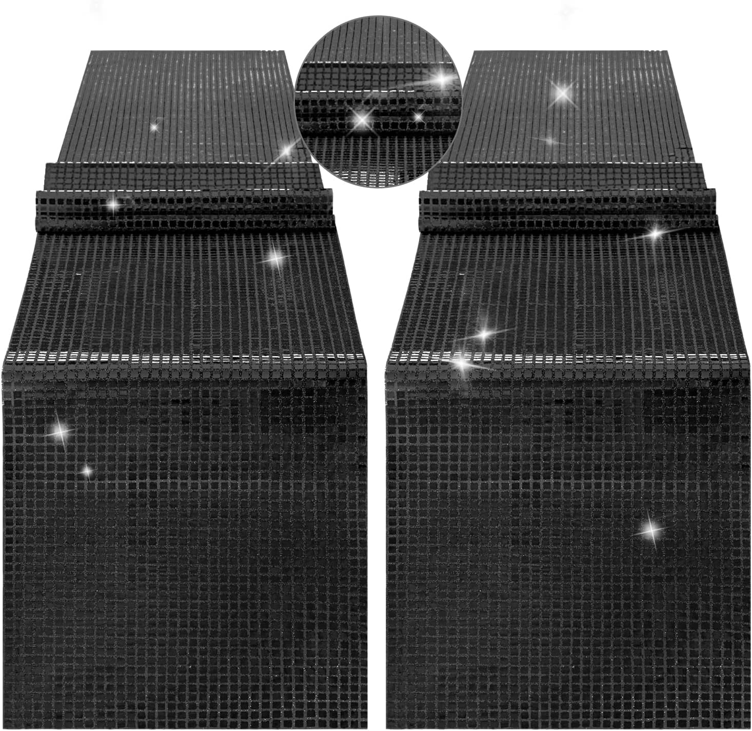 12 x 71 Inches Glitter Disco Party Table Runner Silver Sparkle Sequin ...