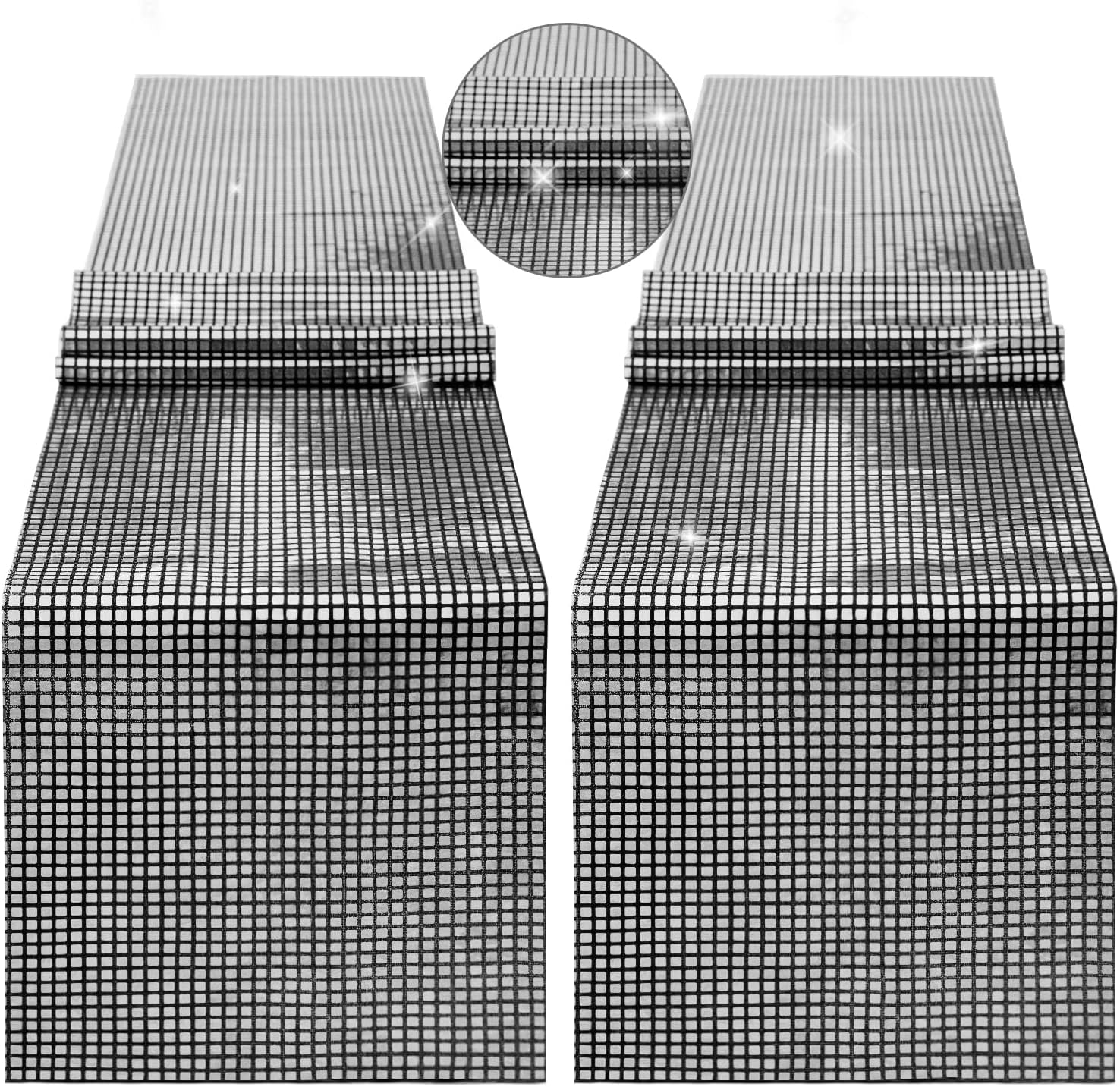 12 x 71 Inches Glitter Disco Party Table Runner Silver Sparkle Sequin ...