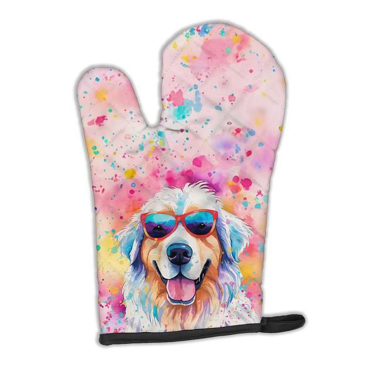 12 x 8.5 in. Unisex Great Pyrenees Hippie Dawg Polyester Oven Mitt ...