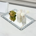 "Large Decorative Glass Crystal Vanity Tray, 12"" x 8"" Mirrored ...